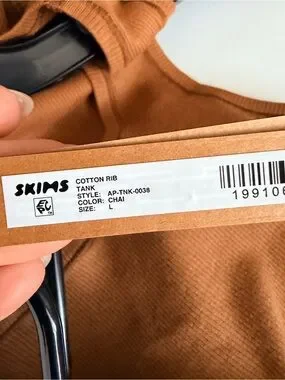 SKIMS | Tops | Skims Cotton Rib Tank Style Aptnk038 Color Chai Size L ...